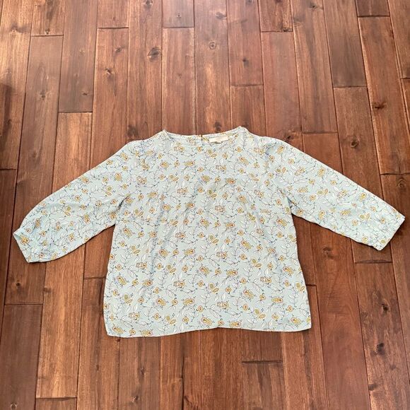LOFT | Tops | Loft Plus Light Blue Floral Blouse 6 | Poshmark